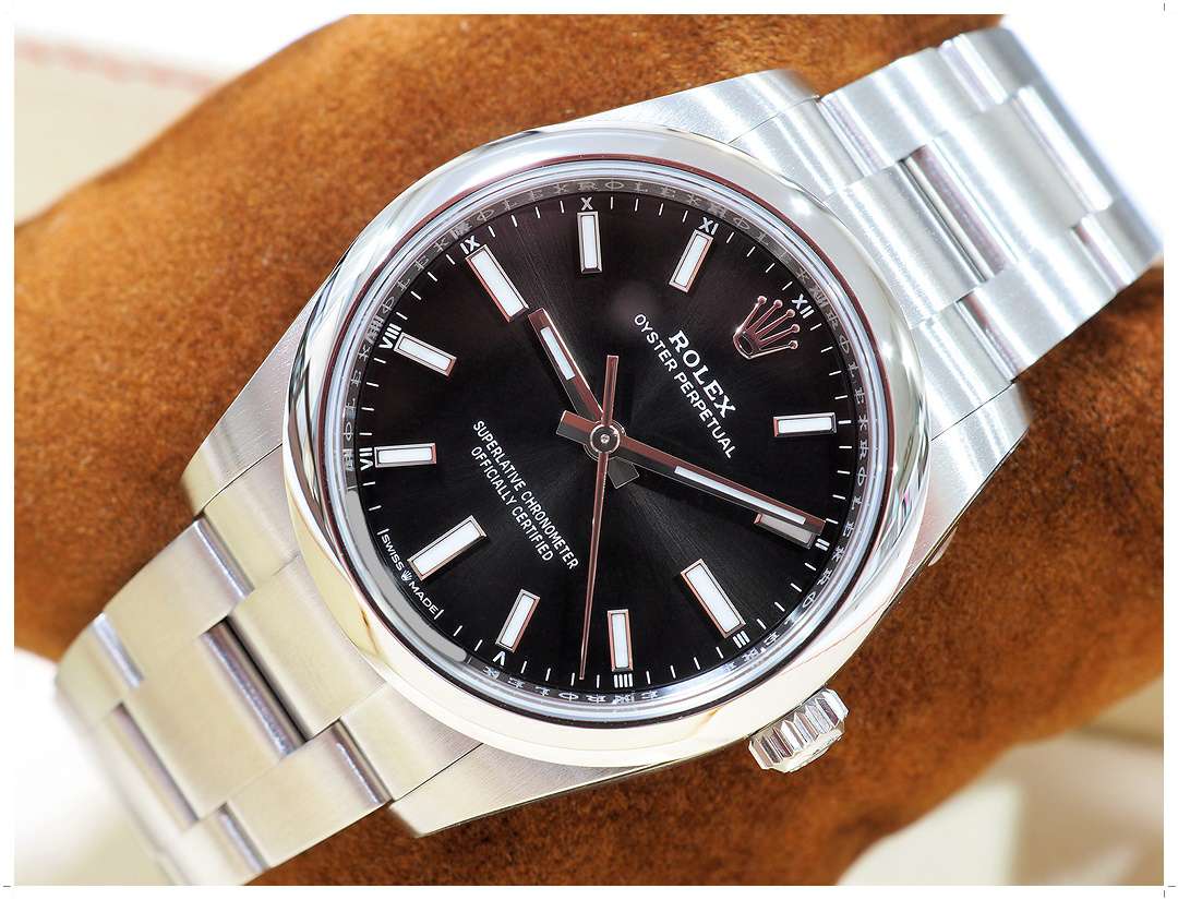 SOLD New! Rolex OP 34mm สีดำ อายุน้อยมาก "ไม่เคยใช้งาน Sticker เพียบ ...